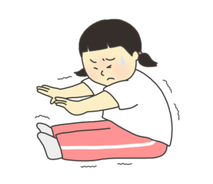 身体が固い女の子のイラスト - イラストの里